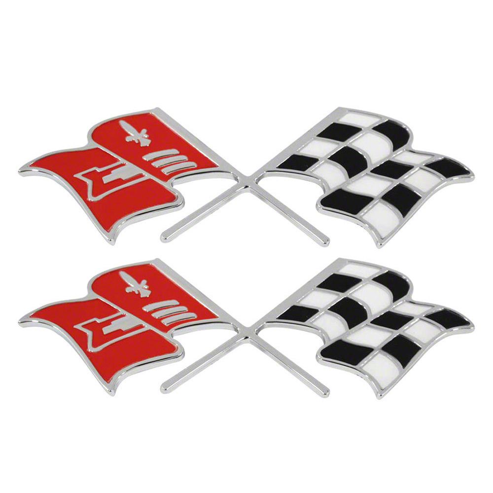 Ecklers 1957-1960 Corvette Crossed-Flags Emblems Side Cove (Convertible)