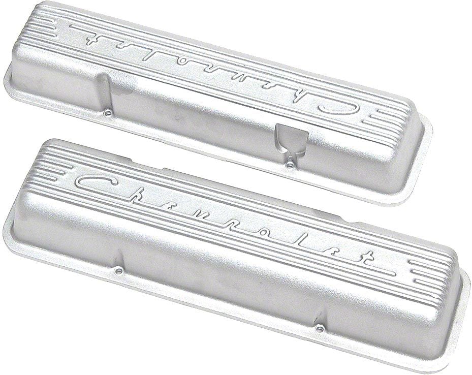 Ecklers Valve Covers Finned With Cast Finish And Chevrolet Script Small ...