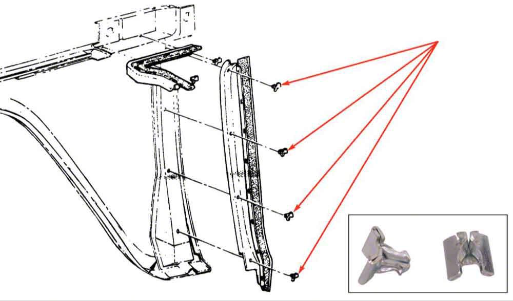 Ecklers Fender Closing Panel Pinch Clips (60-66 C10 Pickup; 60-66 C20 ...