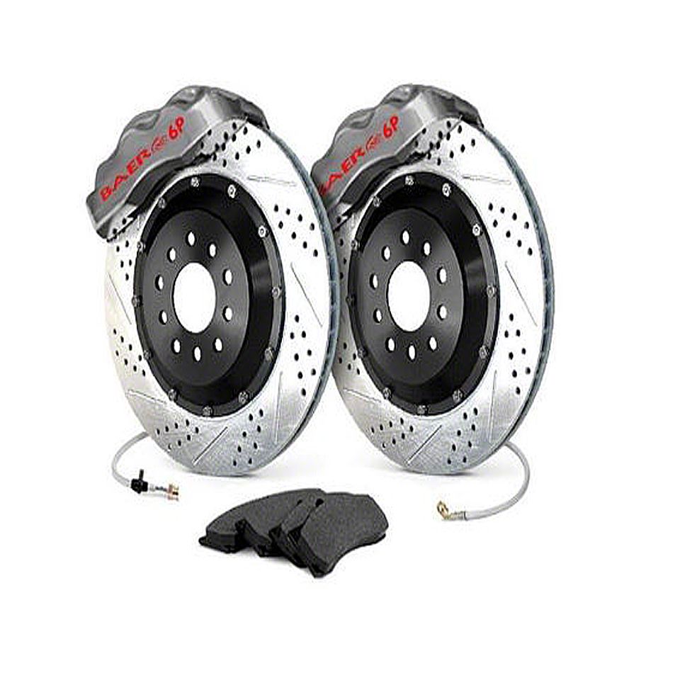 Baer Ecklers Pro+ Front 6-Lug Big Brake Kit with 14-Inch Rotors; Silver ...