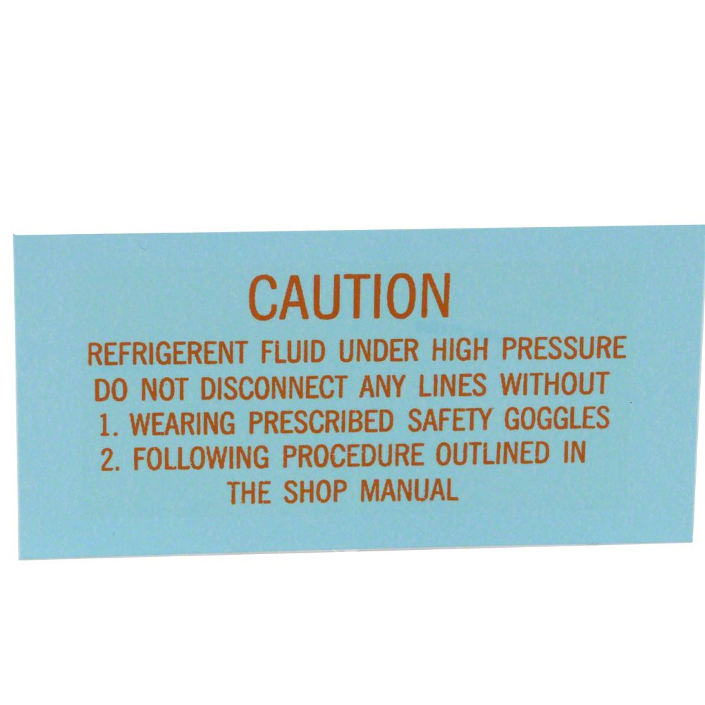 Ecklers Air Conditioning Decal Compressor Warning (63-65 Corvette C2)