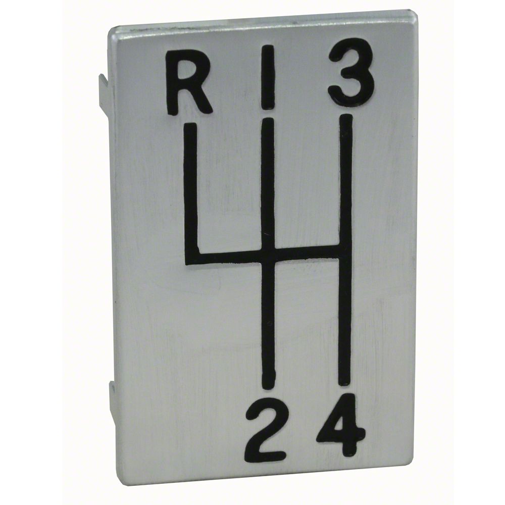 Ecklers Shifter Indicator Plate, 4-Speed Trans, Aluminum, 1963