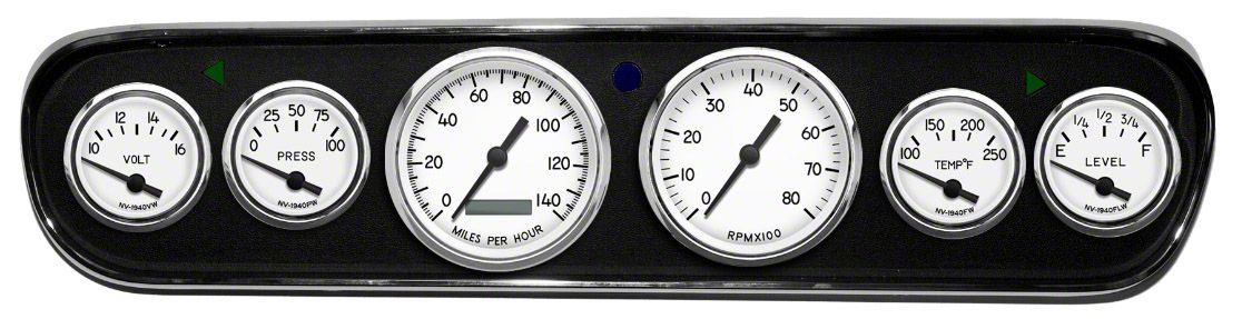 Ecklers New Vintage USA 1940 Series Gauge Panel Kit, White Faces with ...