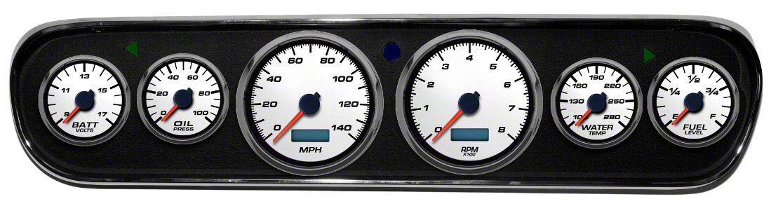 Ecklers New Vintage USA Performance ll Series Gauge Panel Kit, White ...