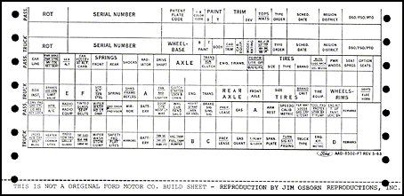 Ecklers Icd Build Sheet (1964 Mustang)