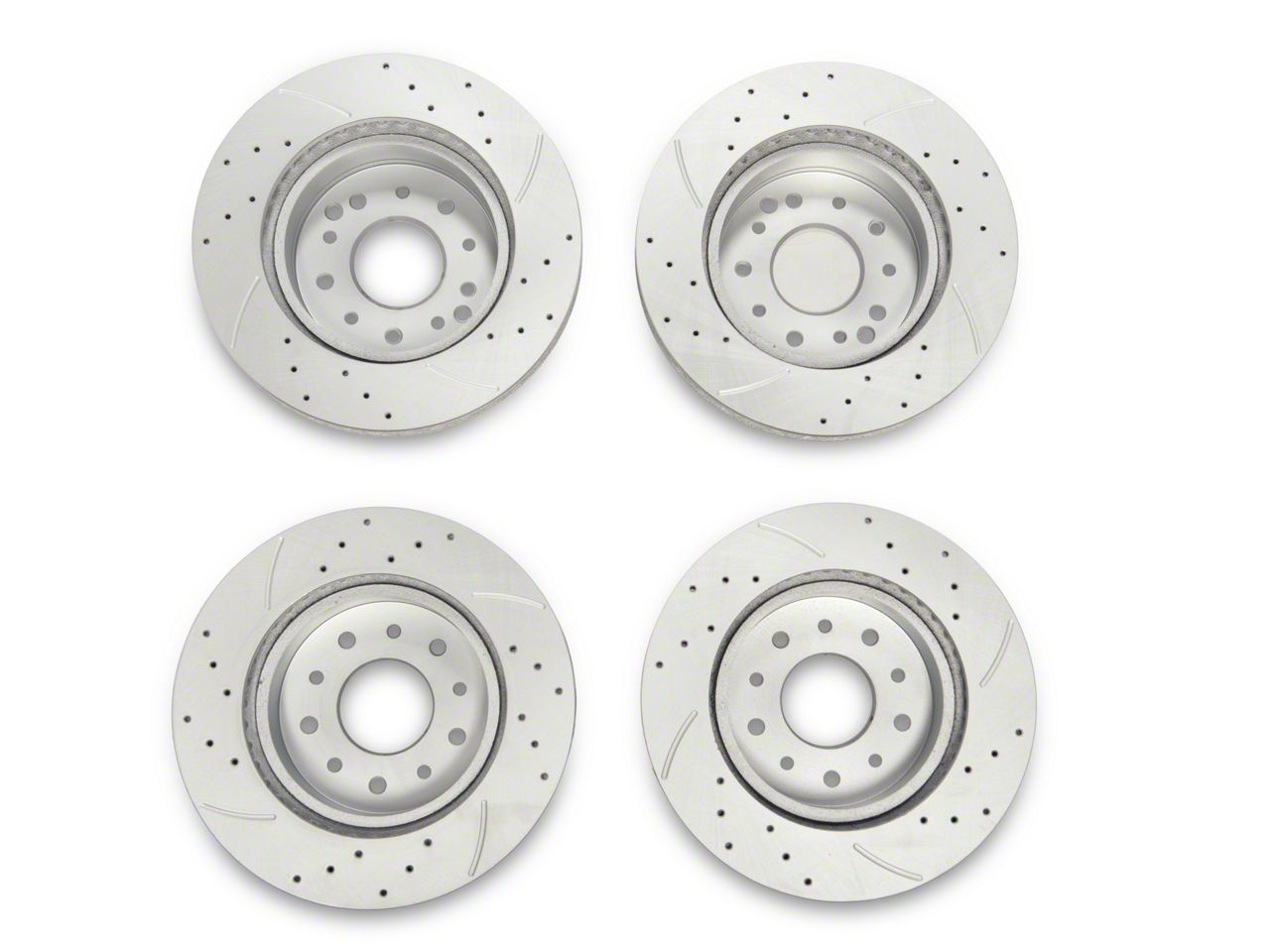 Ecklers Plated Slotted and Cross Drilled Rotors; Front and Rear (65-82 ...