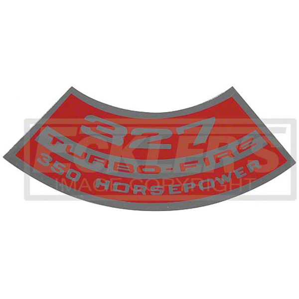 Ecklers Air Cleaner Decal, Small Block, 327 Turbo-Fire, 350 HP (1965 ...