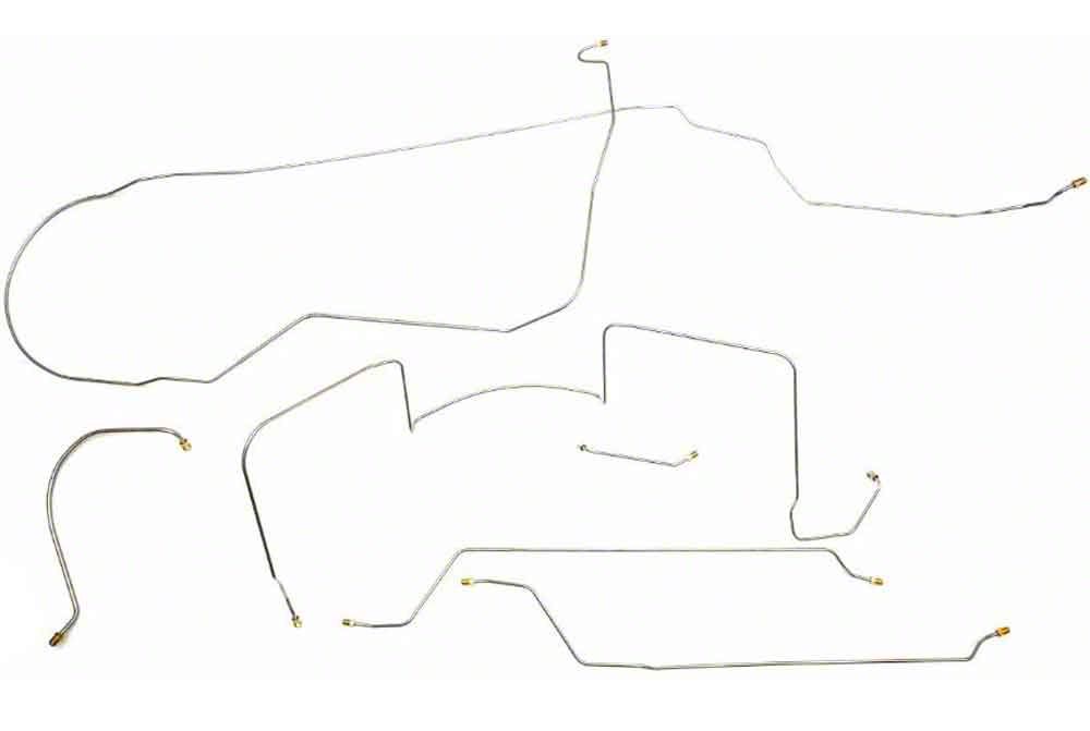 Ecklers Manual Drum Full Brake Line Set 6pc, V8, Convertible, Side Port ...