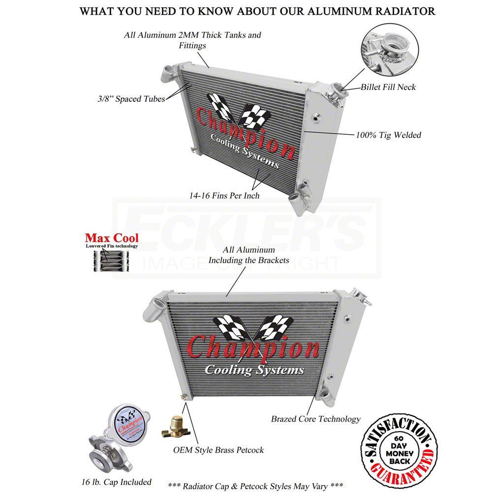 Ecklers 4-Row Max Efficiency Aluminum Radiator, 1966-1968