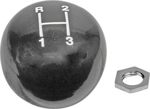 Ecklers 3-Speed Manual Transmission Floor Shift Knob, Black with White ...