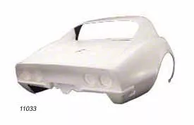 Ecklers One-Piece Rear Clip; Unpainted (68-69 Corvette C3 Coupe)