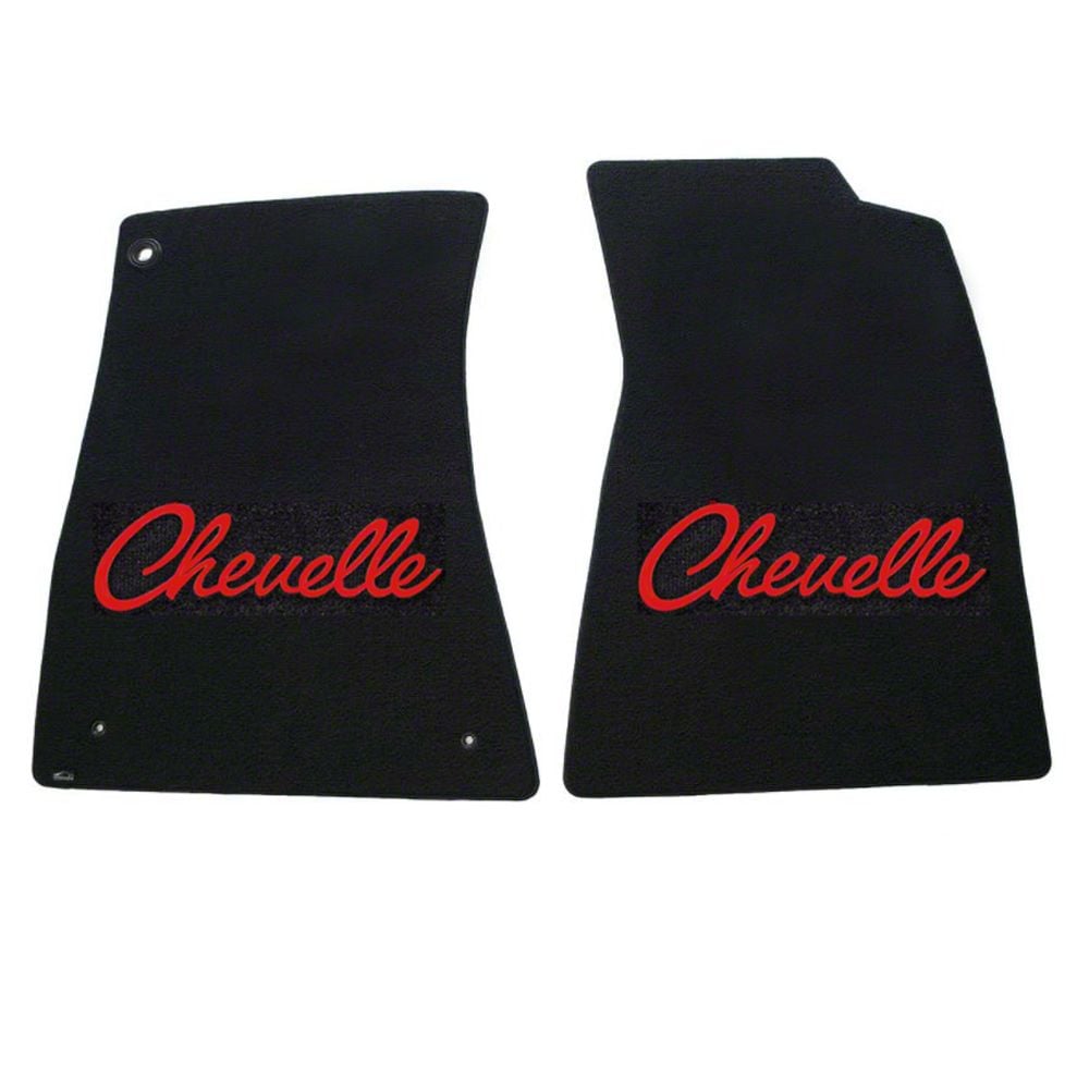 Ecklers Lloyds Ultimat Black Front Floor Mats Red Chevelle Logo (68-69 ...