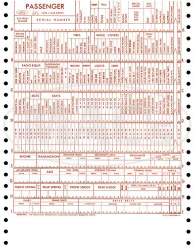 Ecklers Build Sheet (1968 Mustang)
