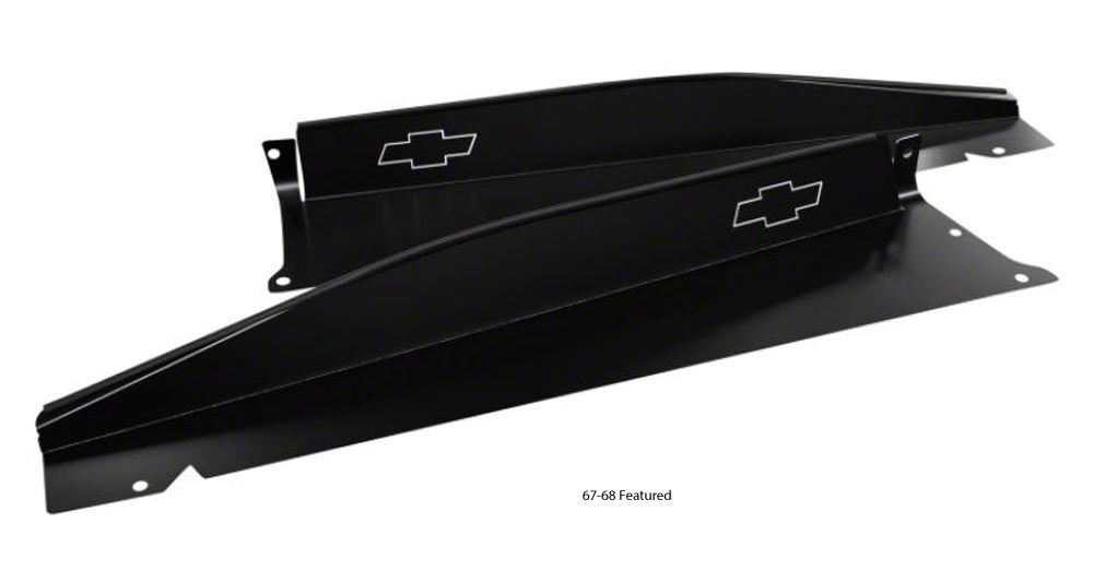 Ecklers Radiator Support Filler Panel Black Anodized Bowtie 69-72