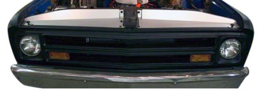 Ecklers Radiator Support Filler Panel Clear Anodized Bowtie 69-72