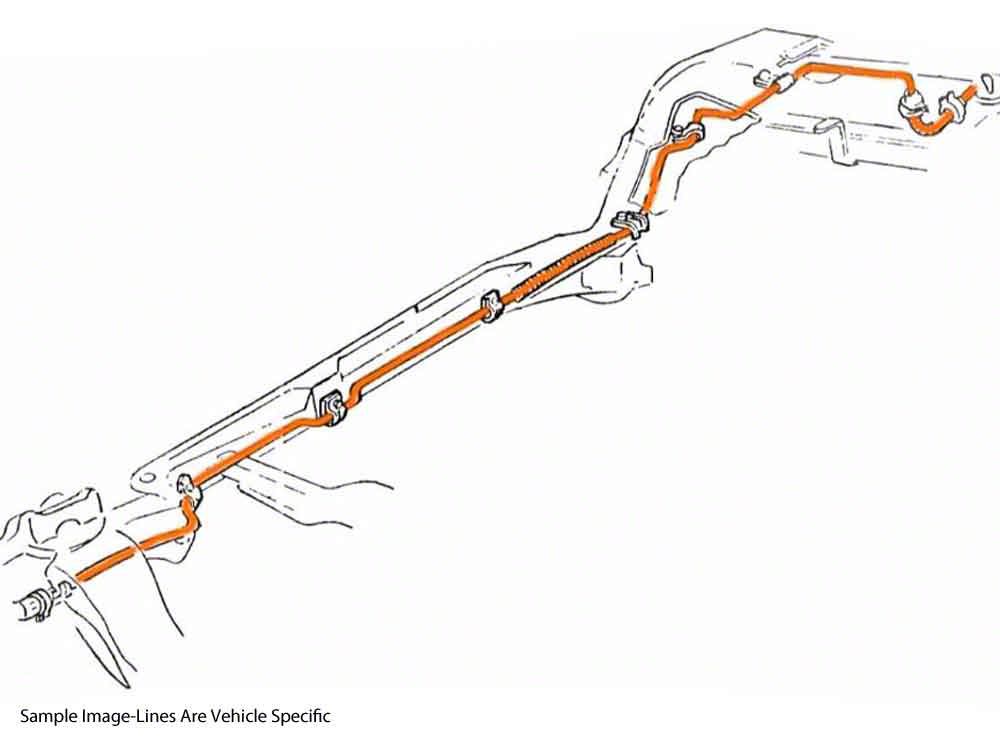 Ecklers Convertible RH Routing 1/4 Fuel Return Lines 2pc, OE Steel (71 ...