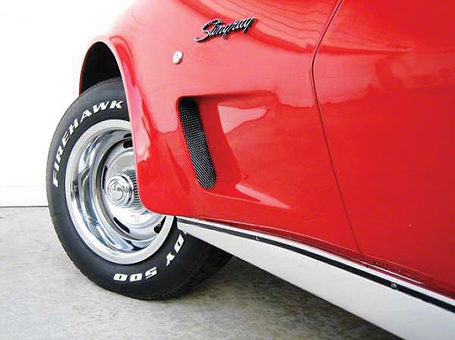 Ecklers Fender Vent Grilles Black Anodized (73-79 Corvette C3)