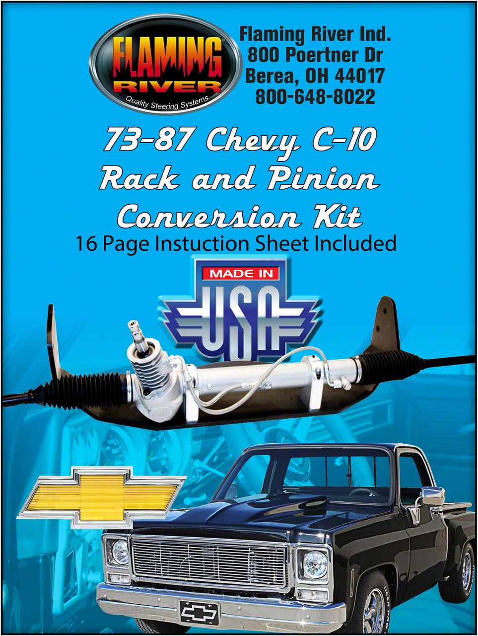 Ecklers 1973-1987 Chevy C10 Power Rack and Pinion Cradle Kit, Without ...