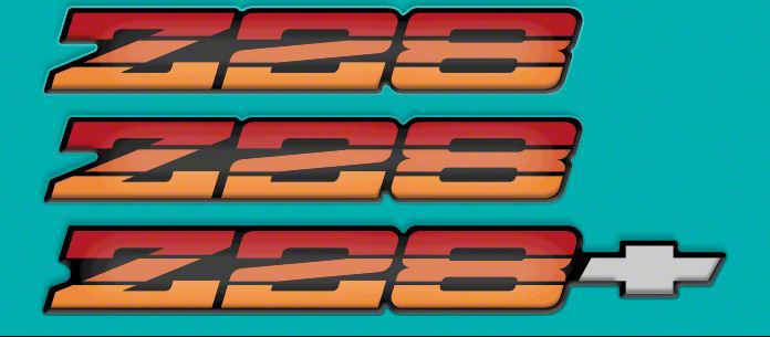 Ecklers Z28/IROC-Z Bowtie Rocker/Rear Bumper Domed Decal Emblem Kit 3 ...