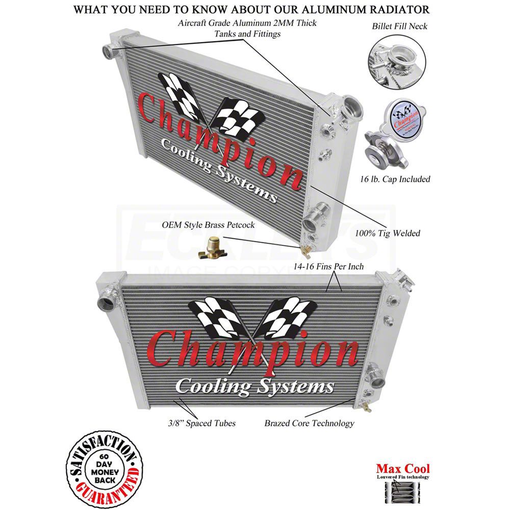 Ecklers Aluminum Radiator; 3-Row (84-90 Corvette C4)