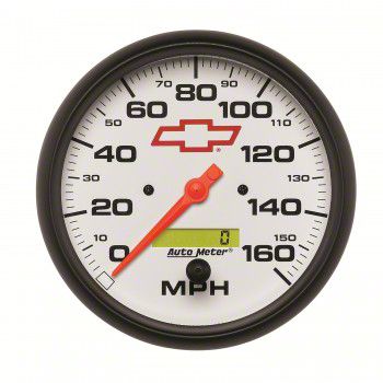 Auto Meter Ecklers White Series 5-Inch Programmable Speedometer; 0-160 ...