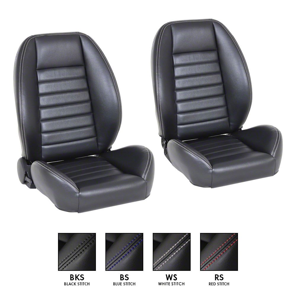 Ecklers Cruiser Collection Low Back Bucket Seats; Black Madrid Vinyl ...