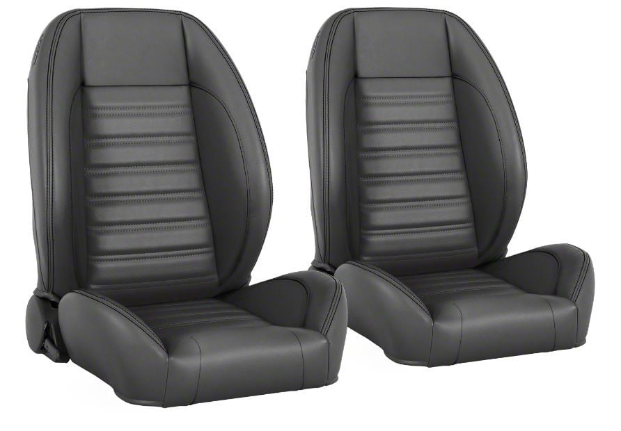 Ecklers Pro-Series Sport-XR Low Back Seats; Black Madrid Vinyl/Black ...