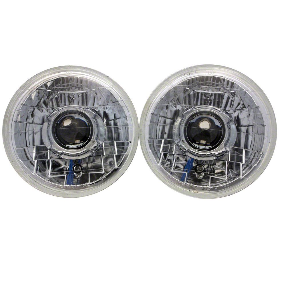 Ecklers 7 Inch Round Projector Headlights, Chrome (53-57 Corvette C1)
