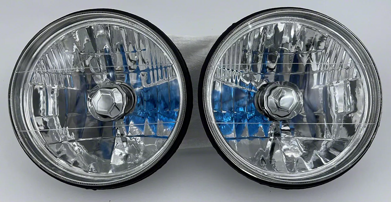 Ecklers 7-Inch Round White Diamond Headlight without Halo; Chrome ...