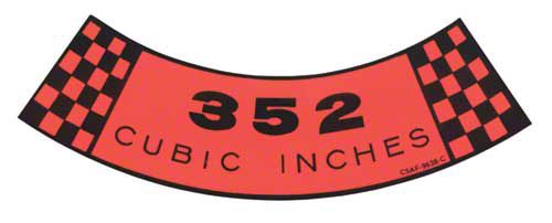 Ecklers Air Cleaner Decal - 352 Cubic Inches (61-63 Country Sedan; 61 ...