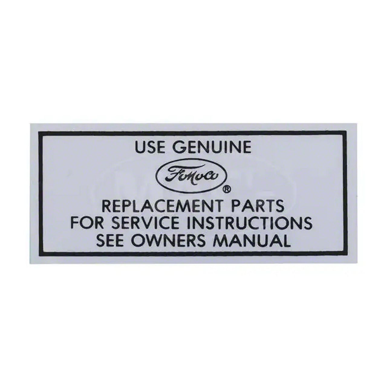 Ecklers Air Cleaner Service Instruction Decal