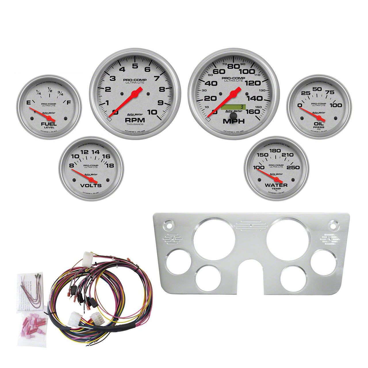 Auto Meter Ecklers Ultra-Lite Series 6-Gauge Direct-Fit Dash Kit 7045 ...