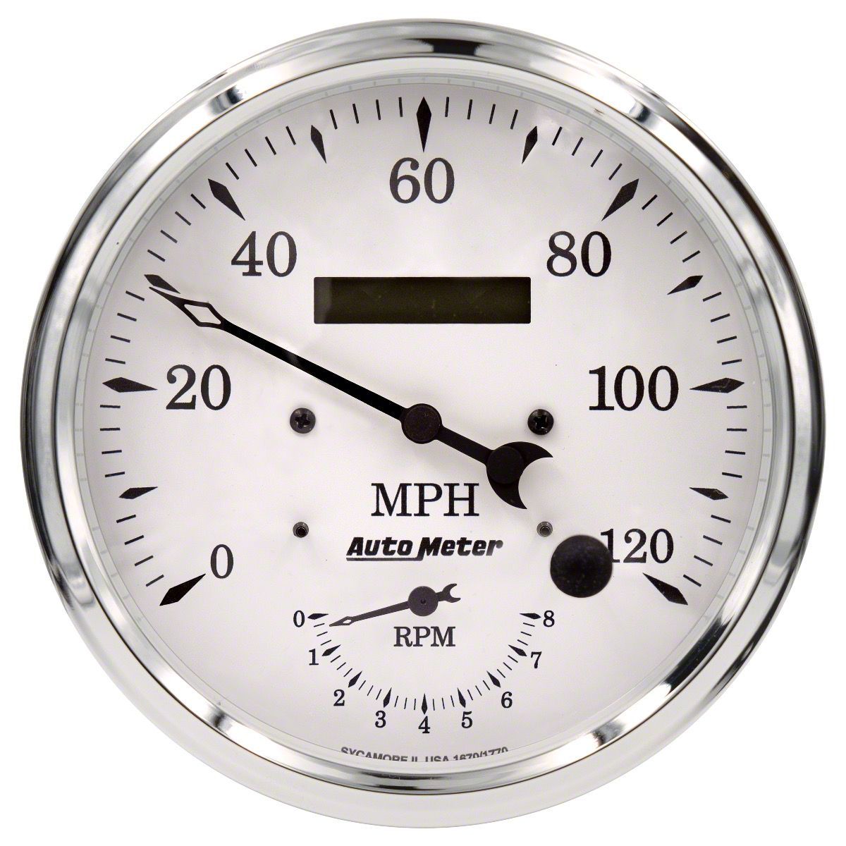 Auto Meter Ecklers Old Tyme White Series 5-Inch Tachometer/Speedometer ...