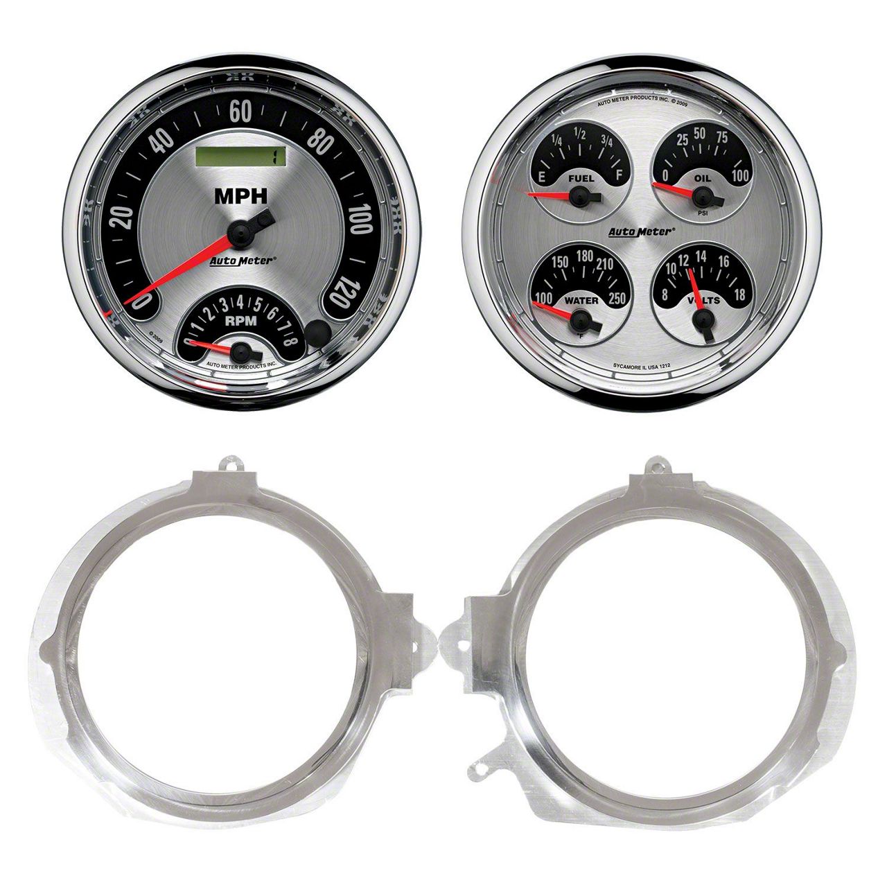 Auto Meter Ecklers American Muscle Series 2-Gauge Direct-Fit Kit 7056 ...