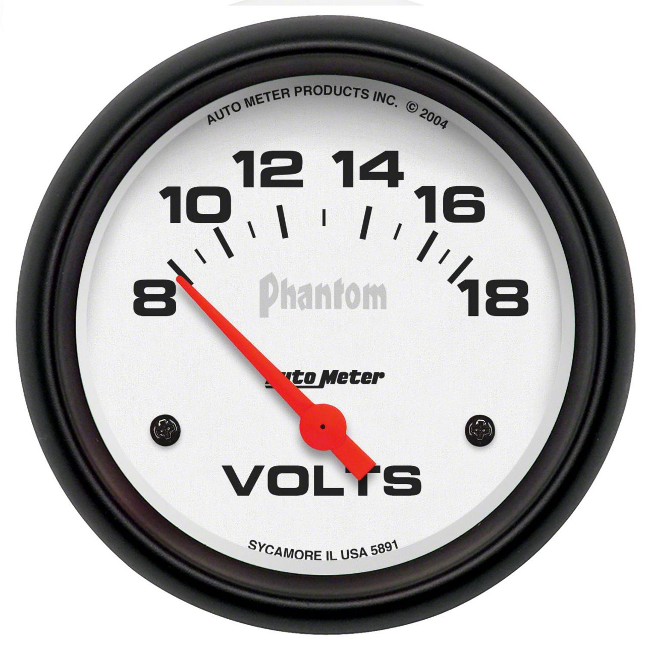 Auto Meter Ecklers Phantom Series 2-5/8-Inch Voltmeter Gauge; 8-18V ...