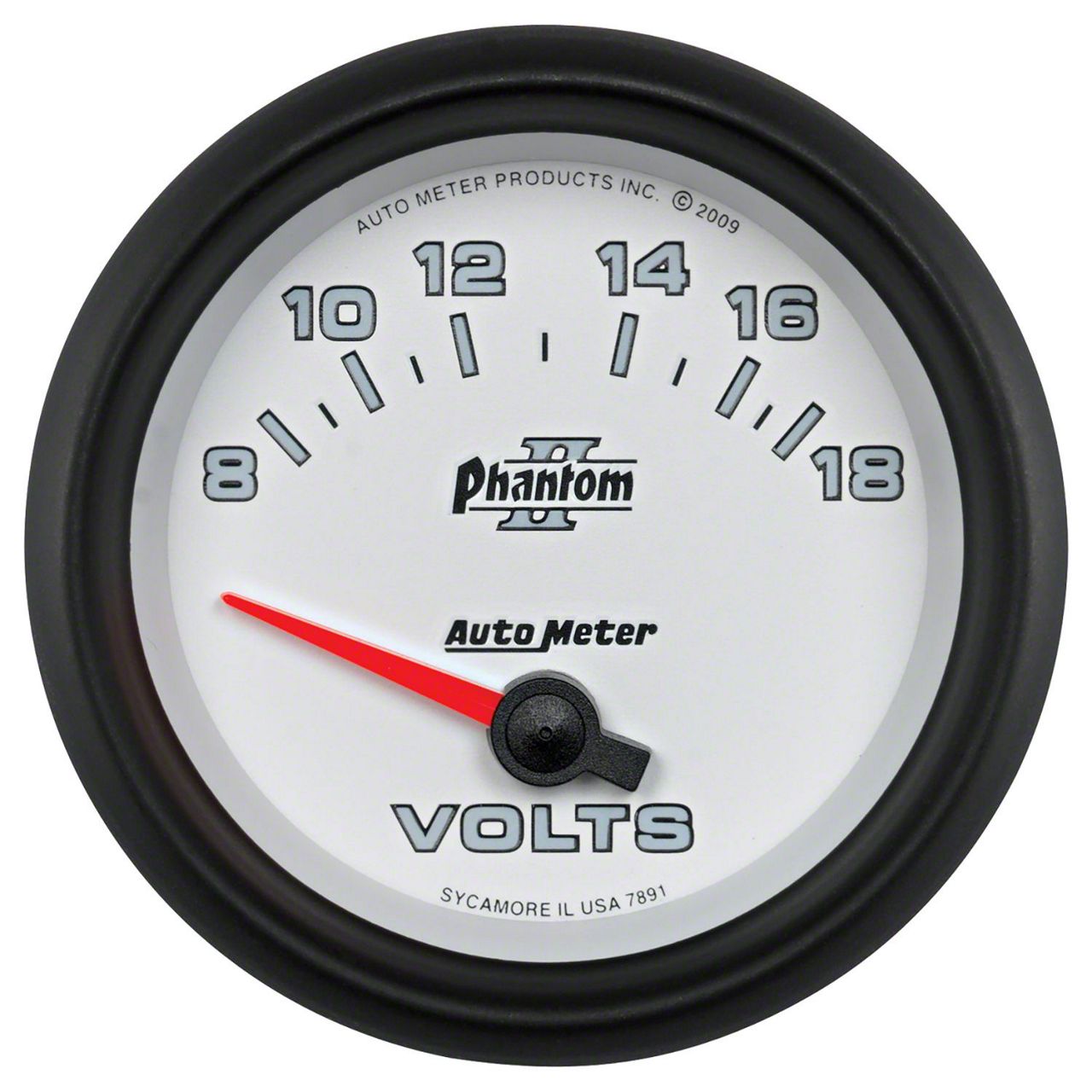 Auto Meter Ecklers Phantom II Series 2-5/8-Inch Voltmeter Gauge; 8-18V ...