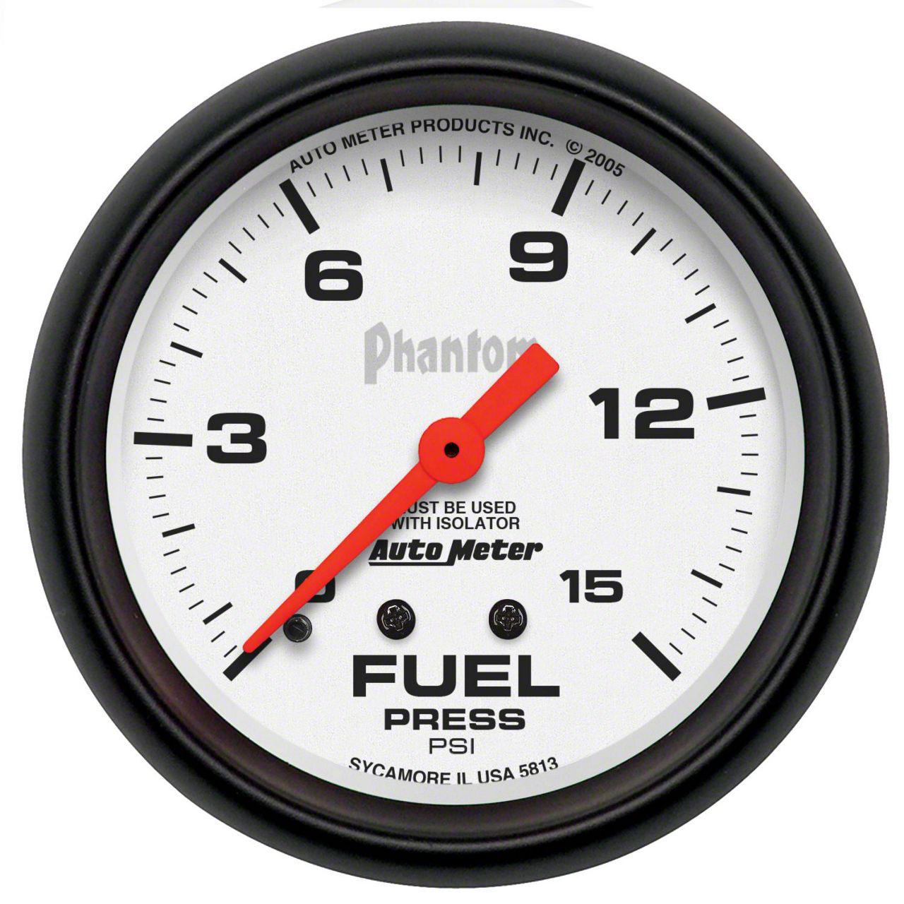 Auto Meter Ecklers Phantom Series 2-5/8-Inch Fuel Pressure Gauge with ...