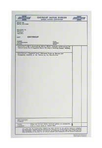 Ecklers Blank Factory Window Sticker (55-57 Chevy Bel Air; 55-57 Chevy ...