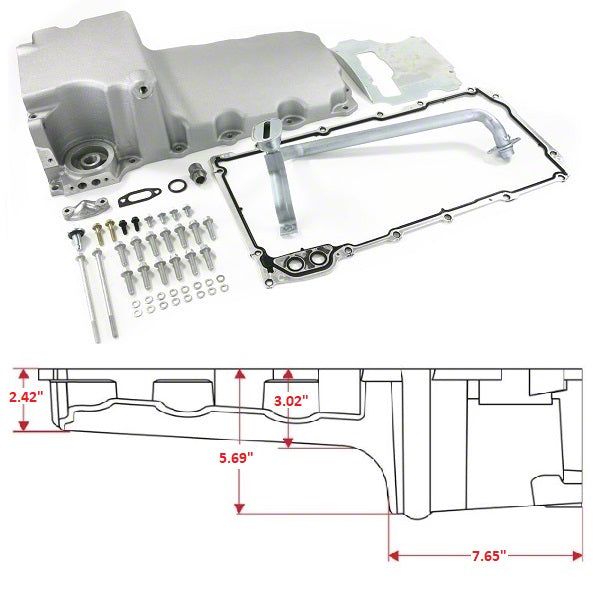 BluePrint Engines Ecklers LS Swap Rear Sump Oil Pan Kit; Natural ...