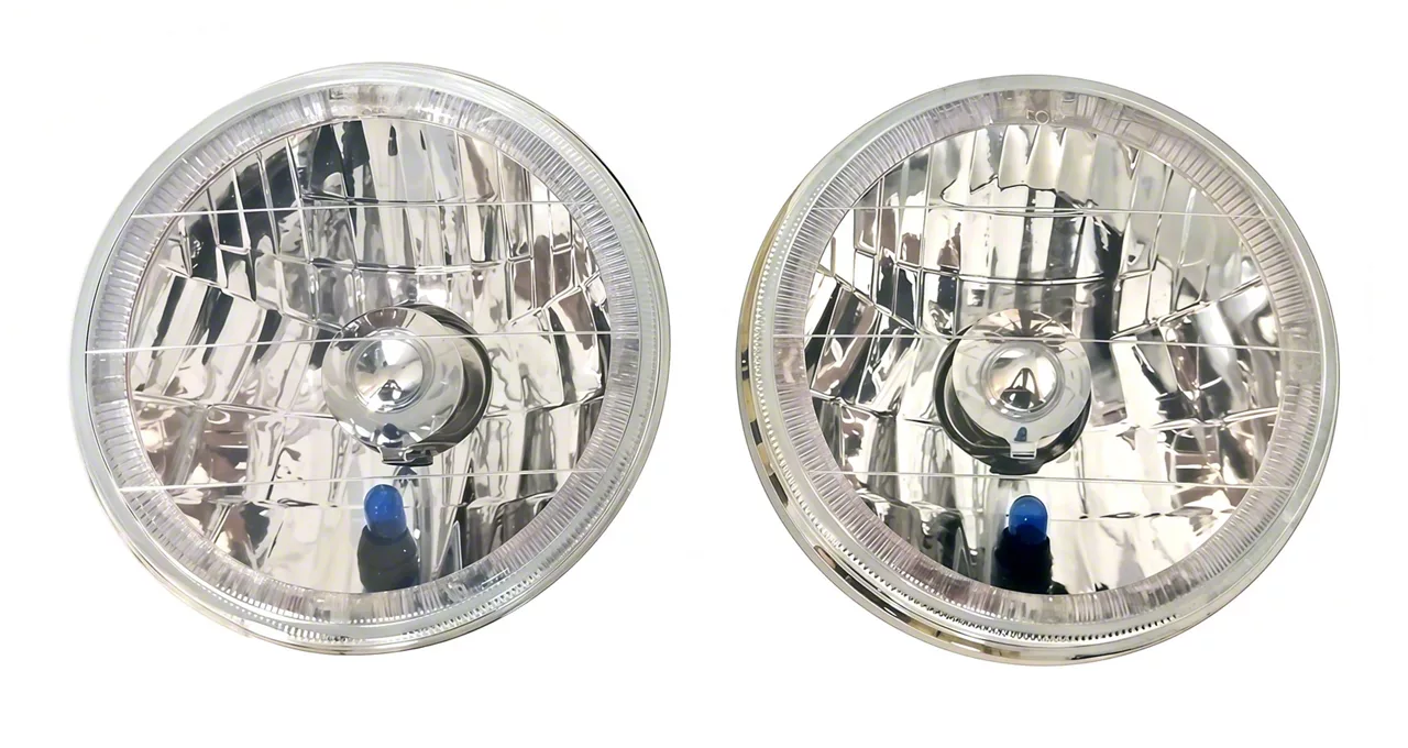 Bous Performance Ecklers 7-Inch H4 Headlights with Blue Halo; Clear ...