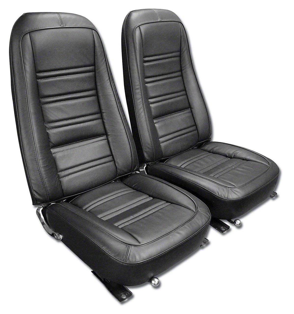 CA Ecklers Premium Leather Complete Seats; Black 484720M (76-78 ...