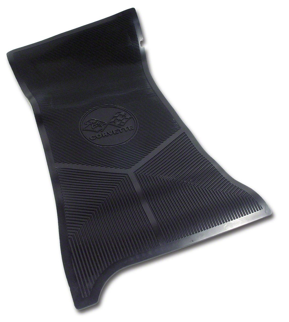 Ecklers Rubber Floor Mats with Corvette Logo; Black (1975 Corvette C3)
