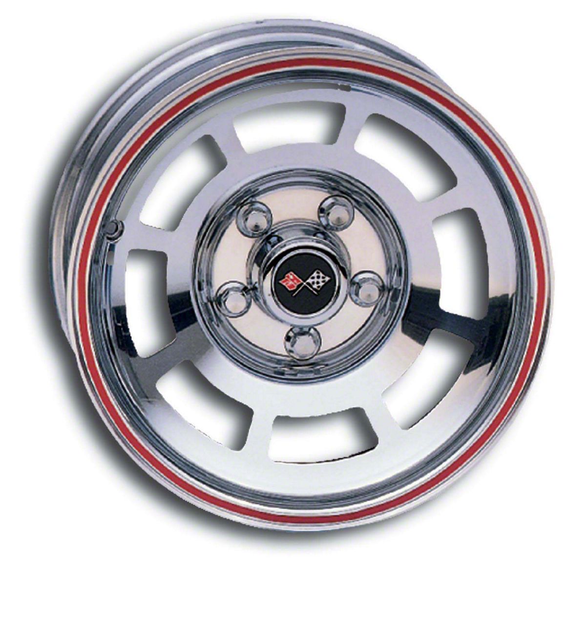 CA Ecklers YJ8 Polished with Red Stripe 4-Wheel Kit; 15x8 24199 (1978 ...