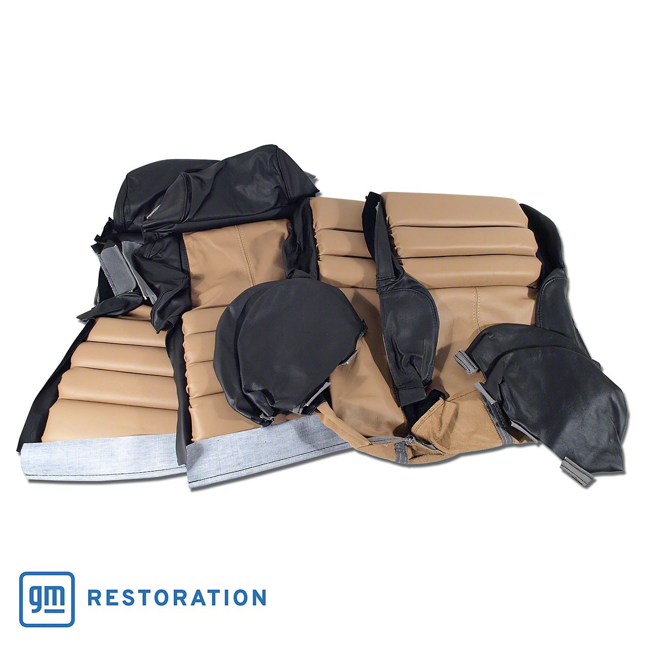 CA Ecklers OE Spec Sport Two-Tone Leather Seat Upholstery; Black/Beige ...