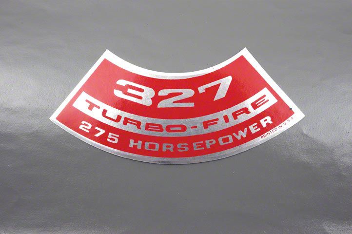 Ecklers Air Cleaner Decal,327 Turbo-Fire 275 Horsepower,67-68