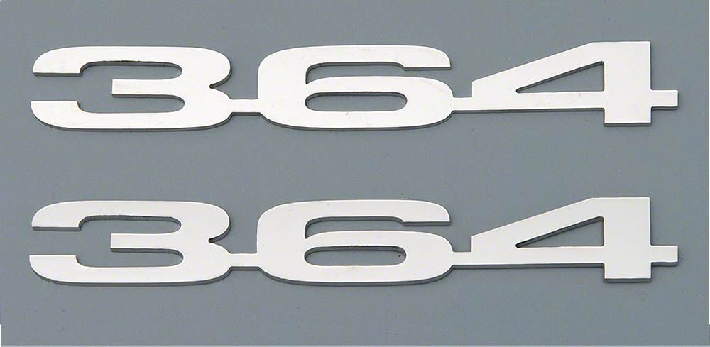 Ecklers Cowl Induction Hood Emblems, 364ci, Stainless Steel (67-92 Camaro)