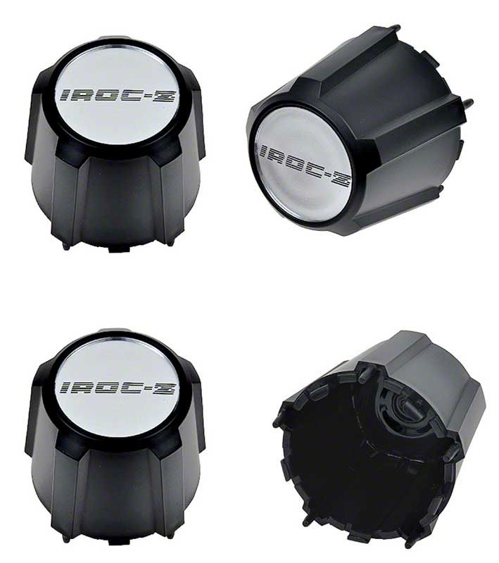Ecklers IROC-Z Wheel Center Caps; Black and Silver (85-90 Camaro Iroc-Z)