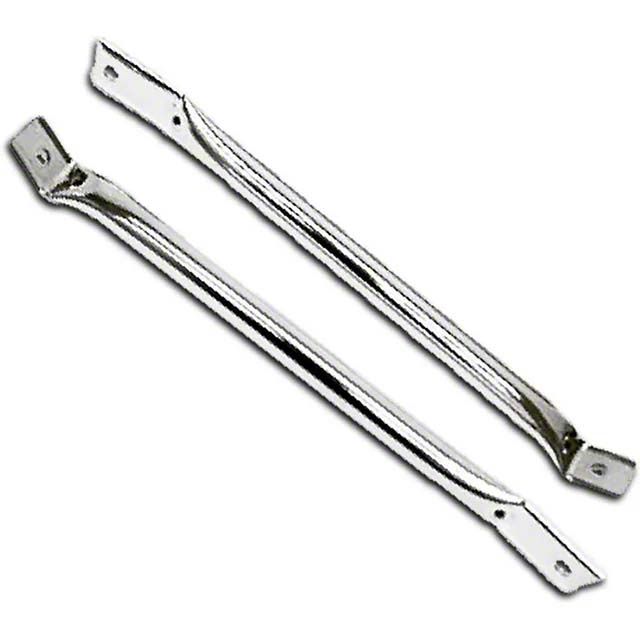 Ecklers Radiator Support Bars; Chrome (67-69 Camaro)