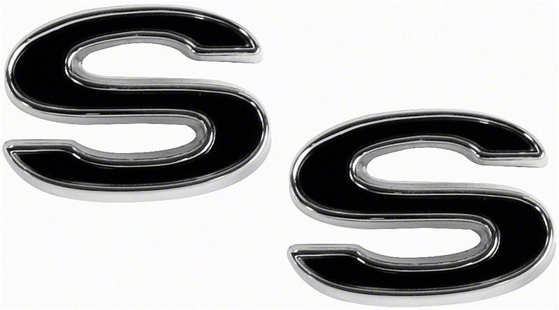 Ecklers SS Fender Emblems; Black (69-72 Camaro)