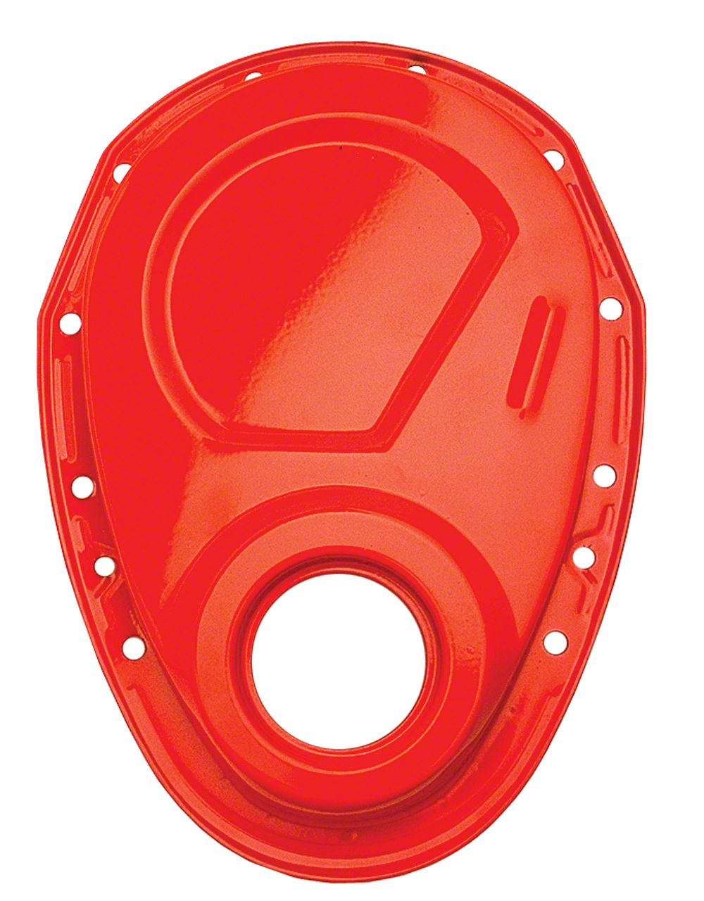 Ecklers Timing Chain Cover Cap; Chevy Orange (67-86 Small Block V8 Camaro)